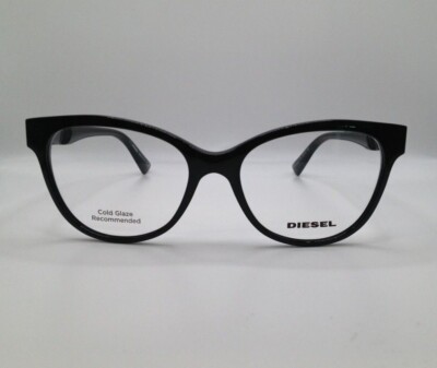 Diesel DL 5332 001 Black Plastic Cat Eye Optical Eyeglasses Frame 52-16 ...
