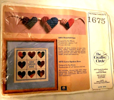 Creative Circle Cross Stitch Kit Love Spoken Here 1675 Patchwork Hearts ...