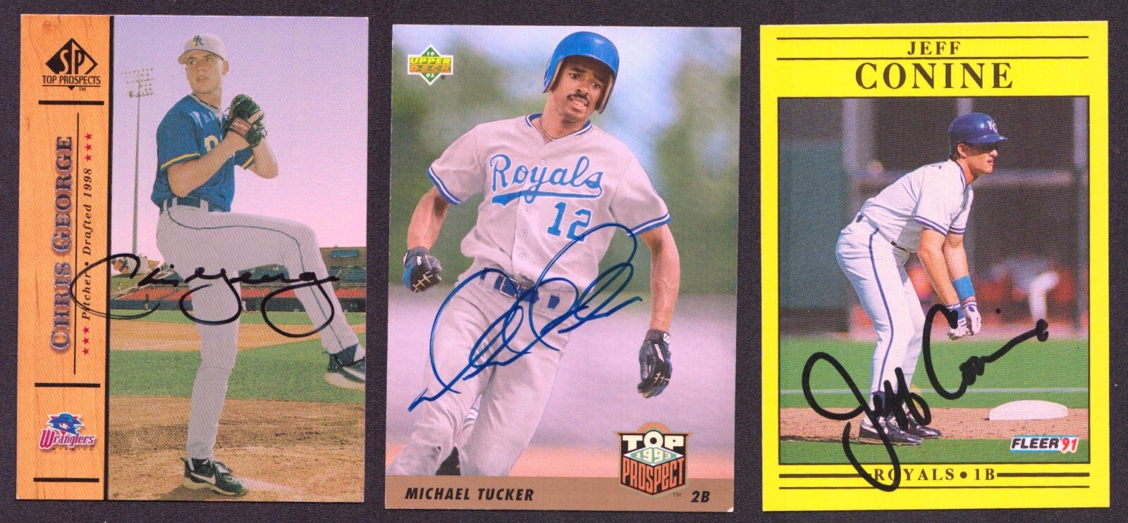 JEFF CONINE MICHAEL TUCKER CHRIS GEORGE AUTOGRAPH AUTO SIGNED ROYALS 3 ...
