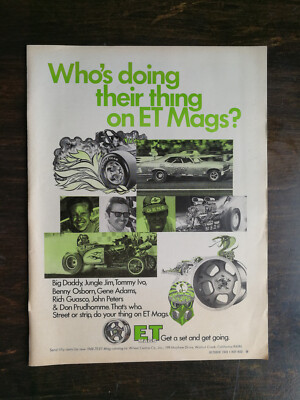 Vintage 1969 ET Mag Wheels Big Daddy Don Garlits Full Page Original Ad ...