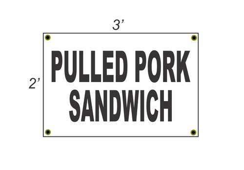 2x3 PULLED PORK SANDWICH Black & White Banner Sign NEW Discount Size ...