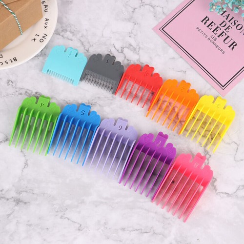 10pcs Barber Shop Styling Comb Sets Clipper Hair Limit Comb Trimmer ...