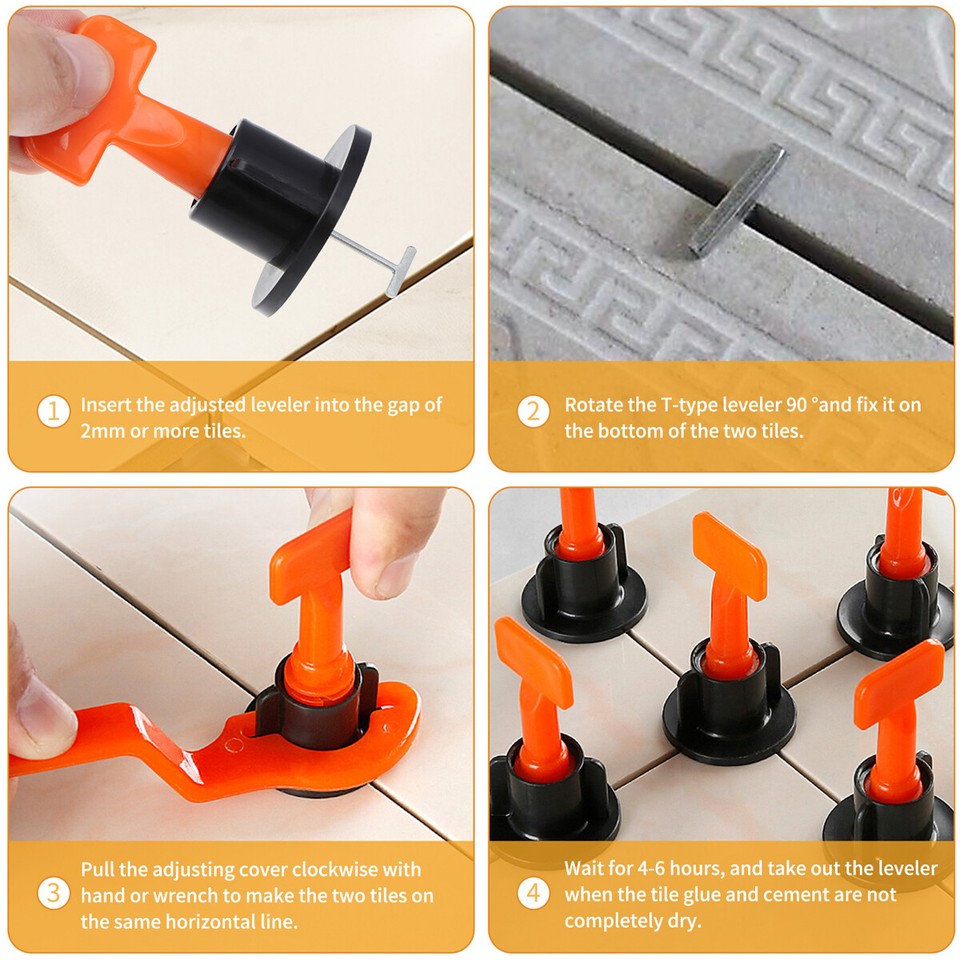 50 Pcs/Pack Reusable Anti-Lippage Tile Leveling System Positioning T ...