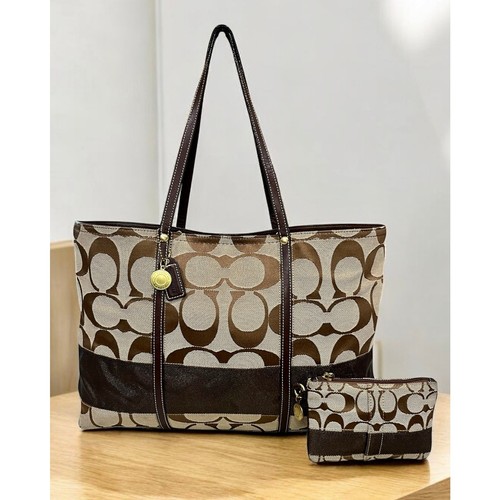 Y2K Coach 11099 Legacy Signature Stripe Large Tote & 40028 Signature ...