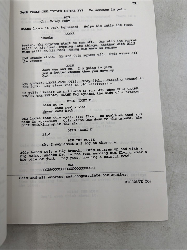 The Barnyard Original Script by Steve Oedekerk Movie Screenplay 2003 | eBay