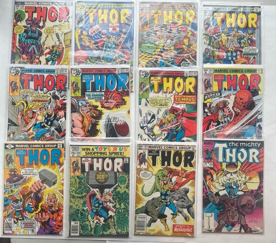 Lot of 73 Thor 1974-2011 Marvel Comic Books Between 226-620 MANY 1STS ...