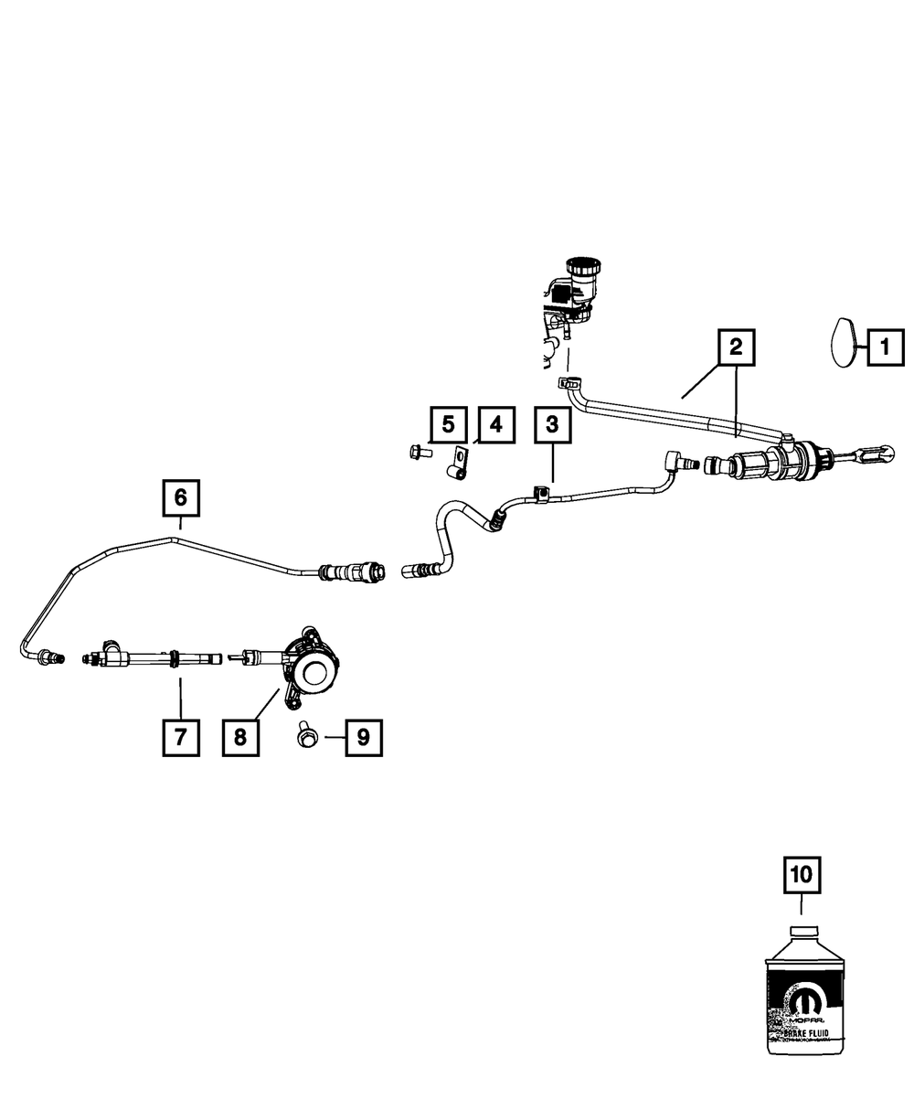 Genuine Mopar Clutch Hydraulic Hose 4743867AC | eBay