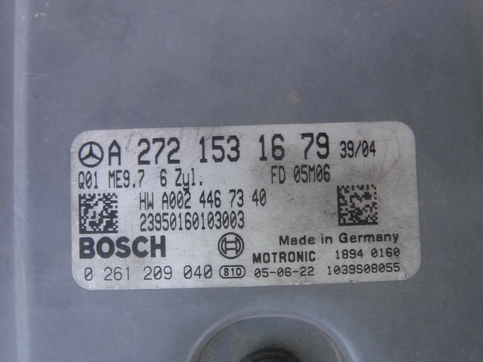 05-09 MERCEDES BENZ C & E Class Bosch ECM Engine Control Module OEM ...