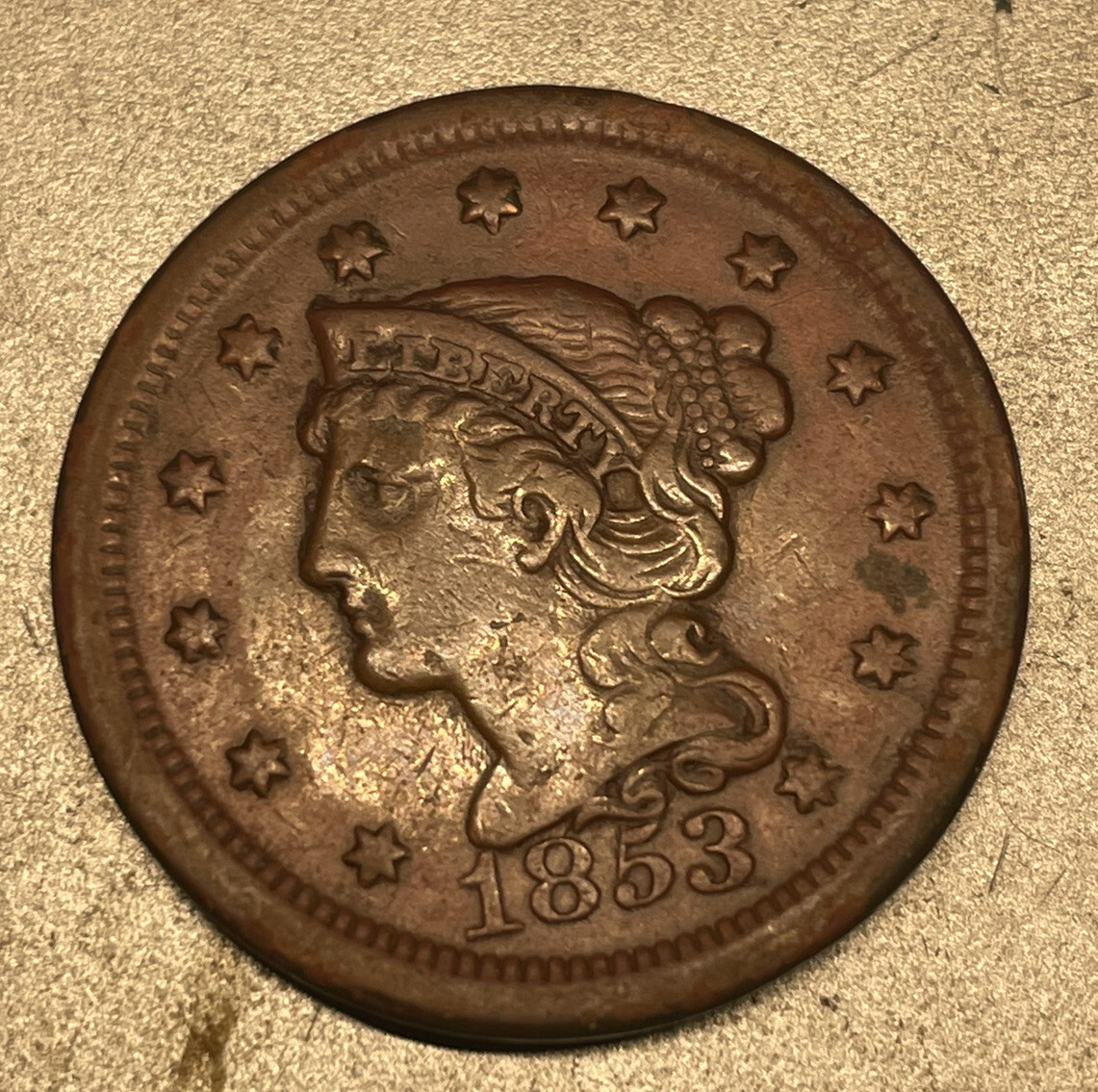 1853 LARGE CENT ~ XF ~ PRICED RIGHT! authentic collectible 1+2/3 ...