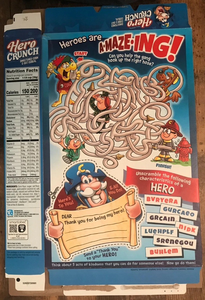 Captain Crunch Back Of Cereal Box