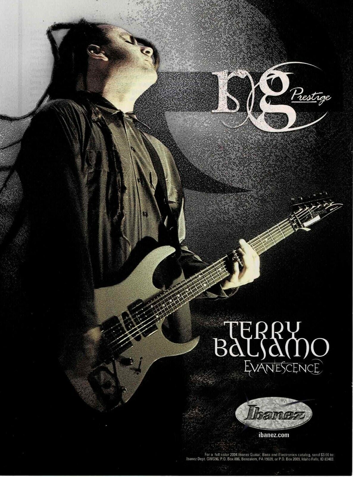 Ibanez Guitars - RG Prestige - Terry Balsamo of Evanescence - Print Ad ...