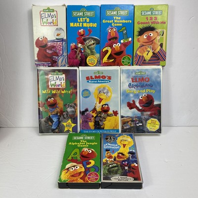 VHS Sesame Street & Elmo Lot of 9 Vintage Educational Kids Tapes | eBay