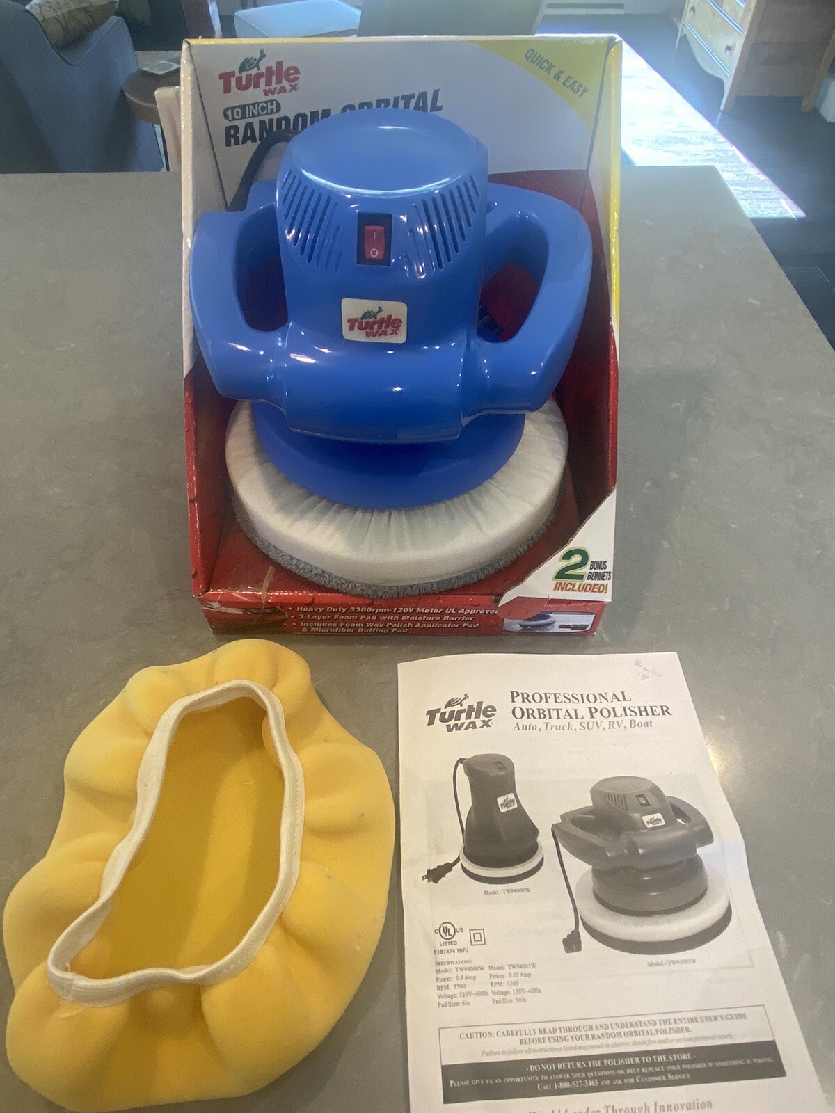Turtle Wax Random Orbital Polisher 120V 10 in TW94001W With Pads And ...