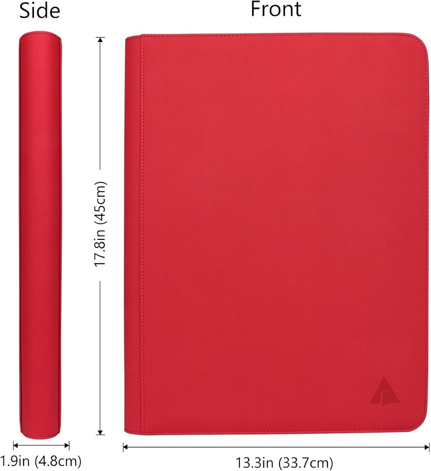 Archival-Safe 1000+ Cards Cap. Side Loading Card Album - Red Collector ...