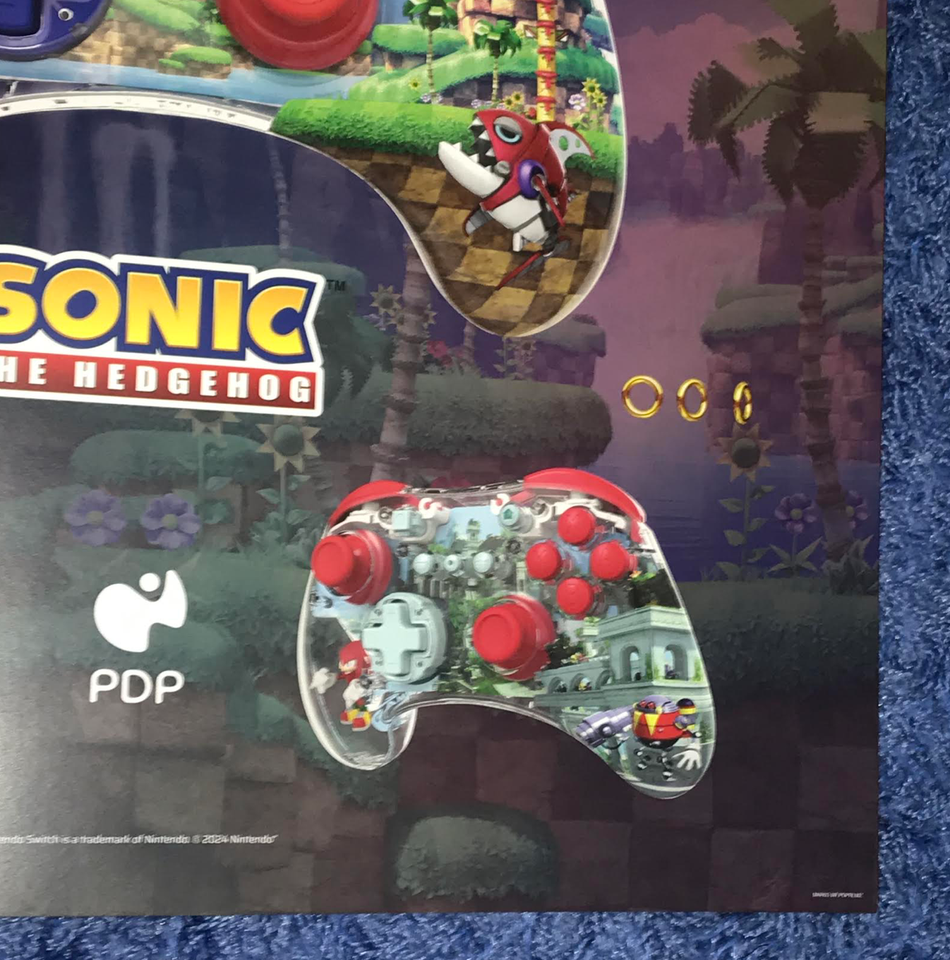 Sonic Nintendo Switch GameStop PROMO POSTER RARE HTF Sega Gift Ideas ...