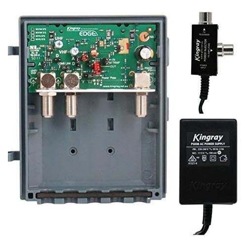 Kingray Wideband Dual Input VHF/UHF Masthead Antenna Amplifier Booster ...