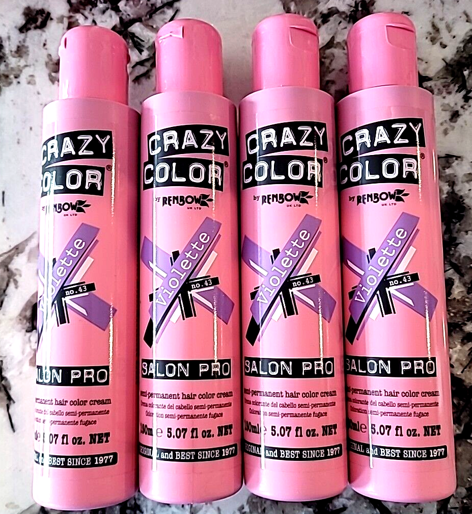 LOT OF 4 - Renbow Crazy Color Semi Permanent Hair Color VIOLETTE 150ml ...