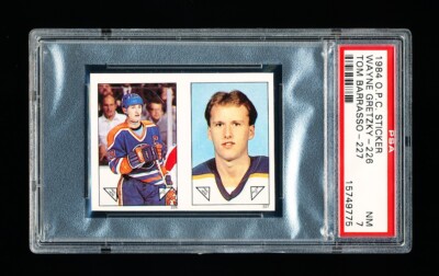 1984 OPC HOCKEY STICKER TOM BARRASSO ROOKIE CARD / GRETZKY PSA 7 NEAR ...