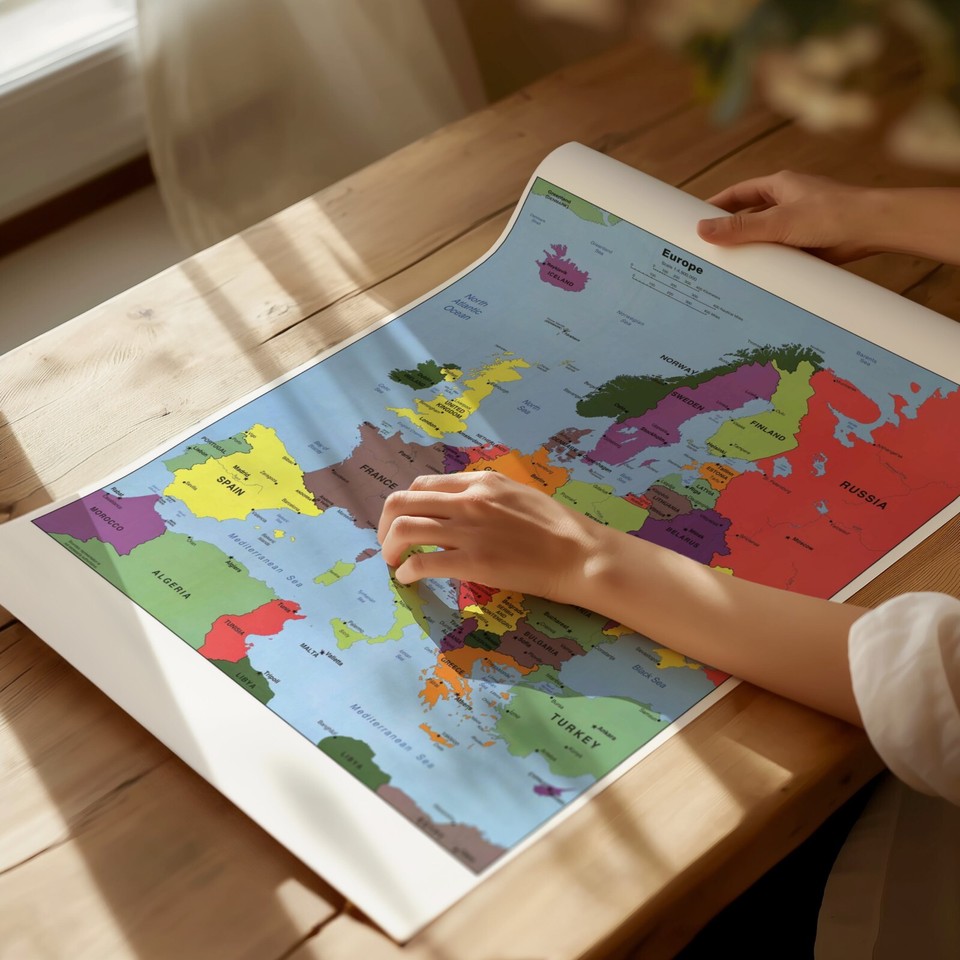 2004 CIA Map Europe Wall Art Poster Print Office HomeSchool Education ...
