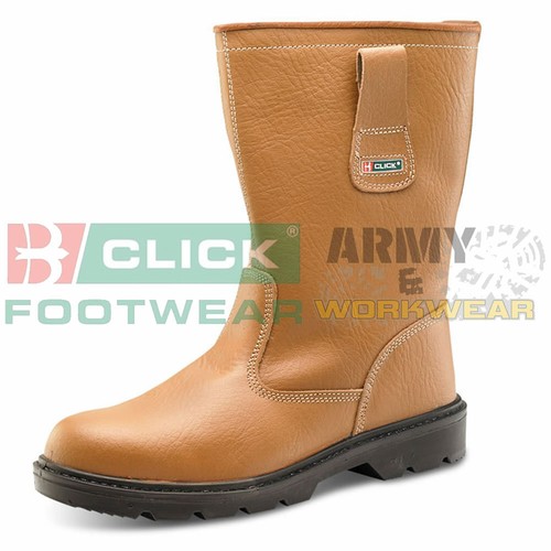 Click Workwear Rigger Work Boots Fur Lined Steel Toe Cap Midsole Mens ...