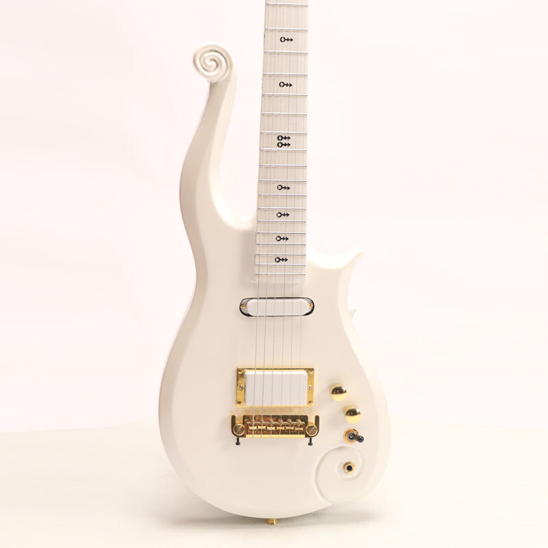 Classical Solid Body White Color Prince Style Electric Guitar Gold ...