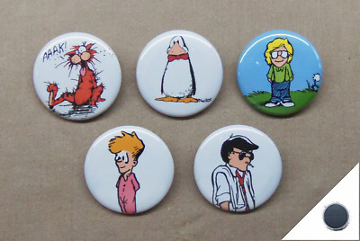 Bloom County 1.25" Magnets Bill the Cat + Opus Penguin Milo Steve ...