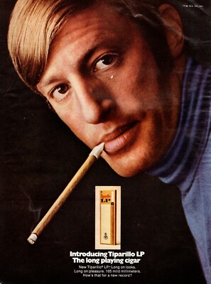 1968 vintage tobacco AD TIPARILLO LP the Long Playing Cigar 165 mm ...