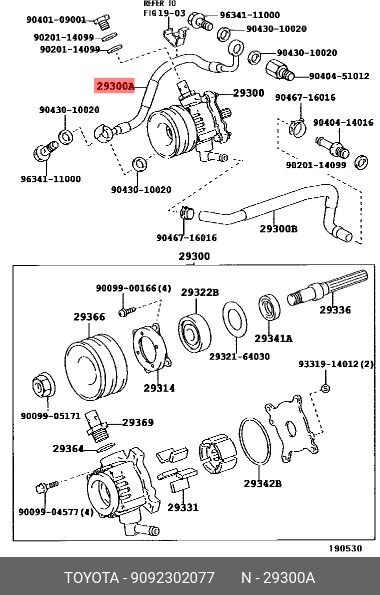 Genuine OE hose, vacuum pump oil inlet, 9092302077 for TOYOTA 90923 ...