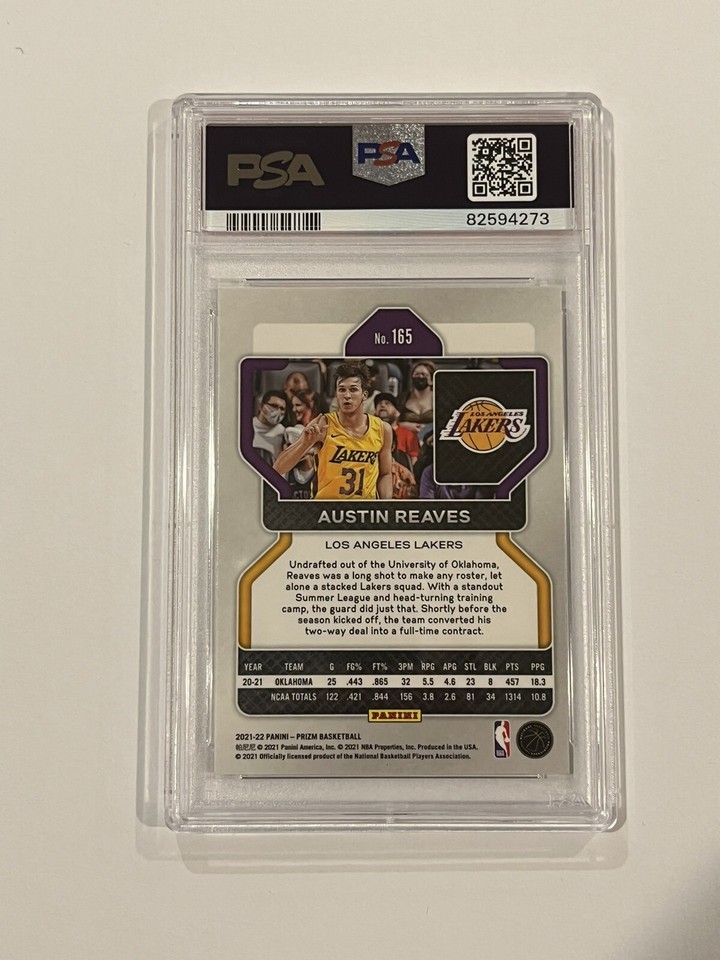 2021-22 Prizm AUSTIN REAVES Signed On Card PSA 10 Auto Rookie RC #165 ...
