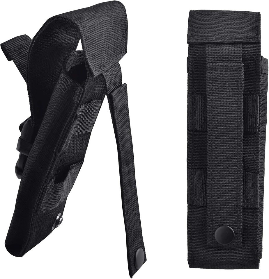 Tactical Flashlight Holster Nylon Pouch Duty Belt MOLLE Torch Holder ...