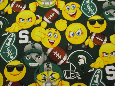 MICHIGAN STATE SPARTANS MSU SHADES BIG HAND GREEN FACE EMOJI COTTON ...