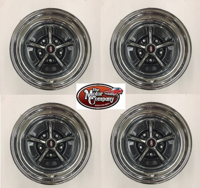 1967 1968 Cutlass 442 SS1 Complete Rallye Wheel Set 15/8 15 x 8 Chrome ...