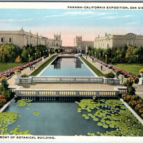 c1910s San Diego, CA Panama Expo Botanical Building Postcard Lagoon ...