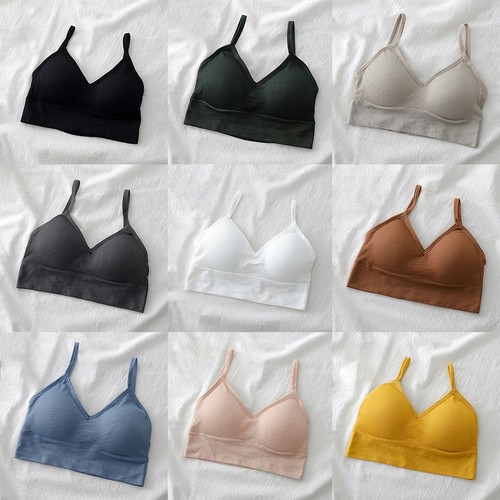 Stretchy vest bra for women strapless halter top with solid color ...