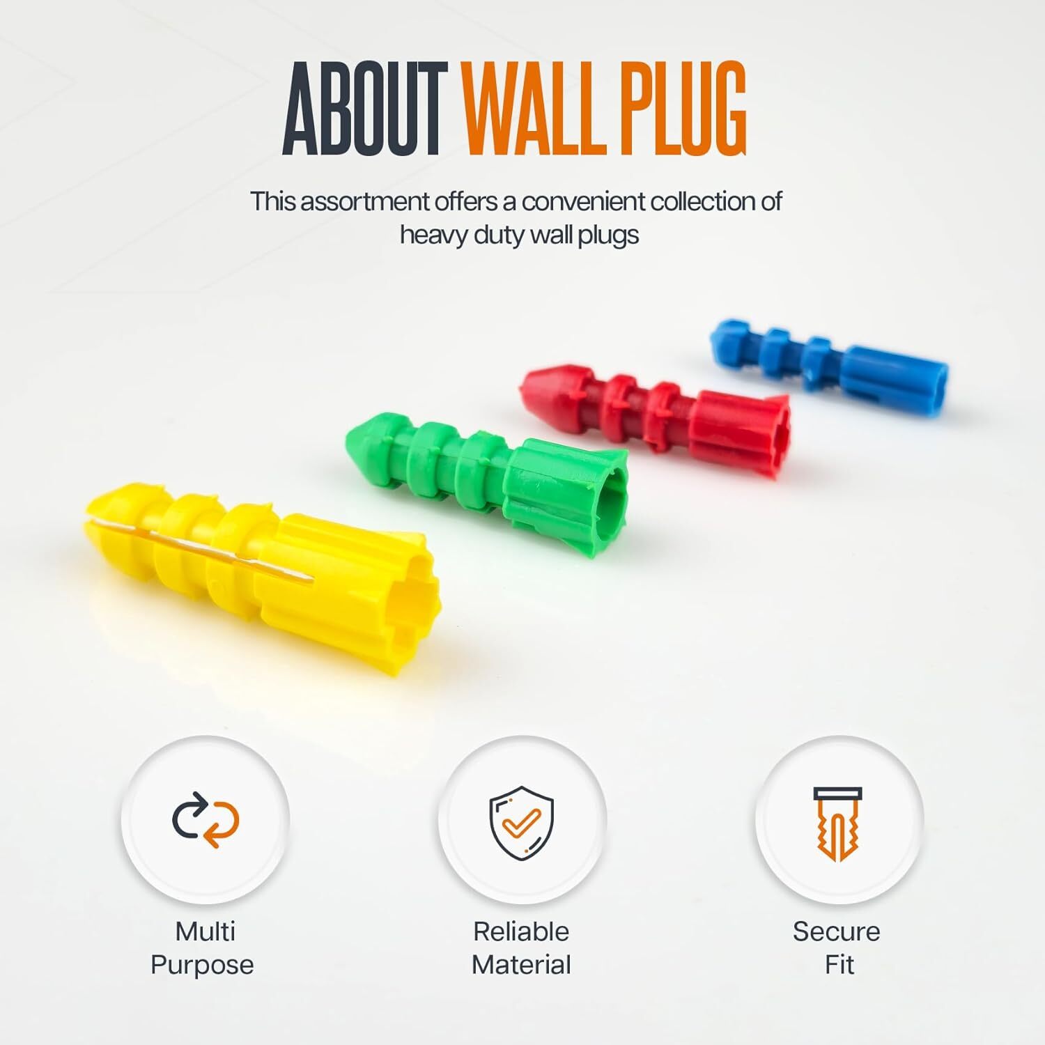 Wall Plug Set 150 Assorted Universal 5mm 6mm 7mm 8mm Fixings Like ...