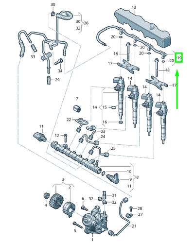 NEW VOLKSWAGEN GOLF 5G MK7 FUEL RETURN PIPE 04L130235T ORIGINAL NO DUTY ...
