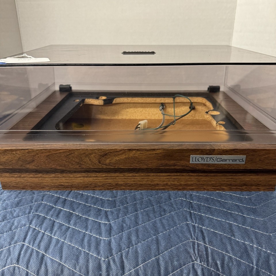 GARRARD 630S ORIGINAL WOOD BASE AND DUST COVER, WITH RCA CABLE AND CORD ...