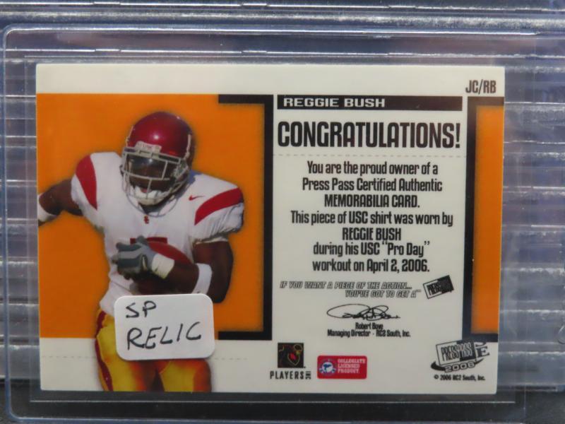 2006 Press Pass SE Reggie Bush Game-Used Relic Rookie Card RC #JC/RB ...