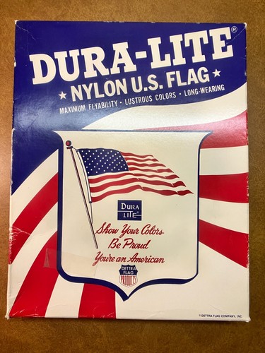 Vintage Dura-Lite Nylon U.S Flag 50 States 4'×6' Original Box By Dettra ...