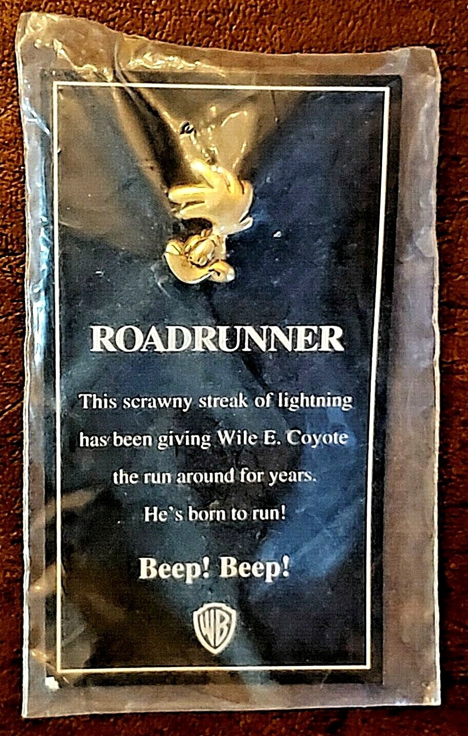 Vintage Road Runner Gold Head Pin WB Warner Bros Roadrunner 1992 Beep ...