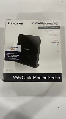 NETGEAR AC1600 Wifi Cable Modem Router C6250 - Black (C6250-100NAS) | eBay