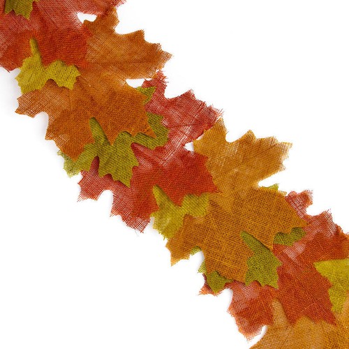 58" Long Large Fall Colored Burlap Maple Leaf Garland / Table Runner | eBay