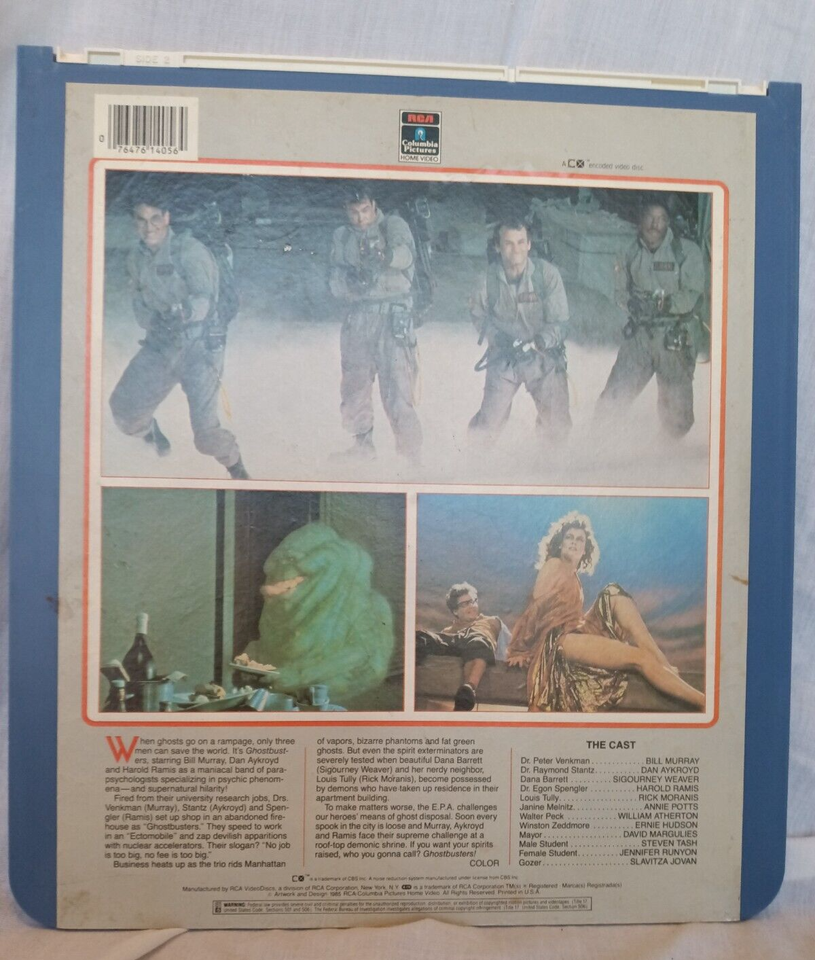 Ghostbusters CED video disc 1984 vintage | eBay