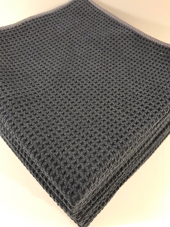 10 x Microfibre Waffle Weave Mesh Texture Car Detailing Aquila369 Pro ...