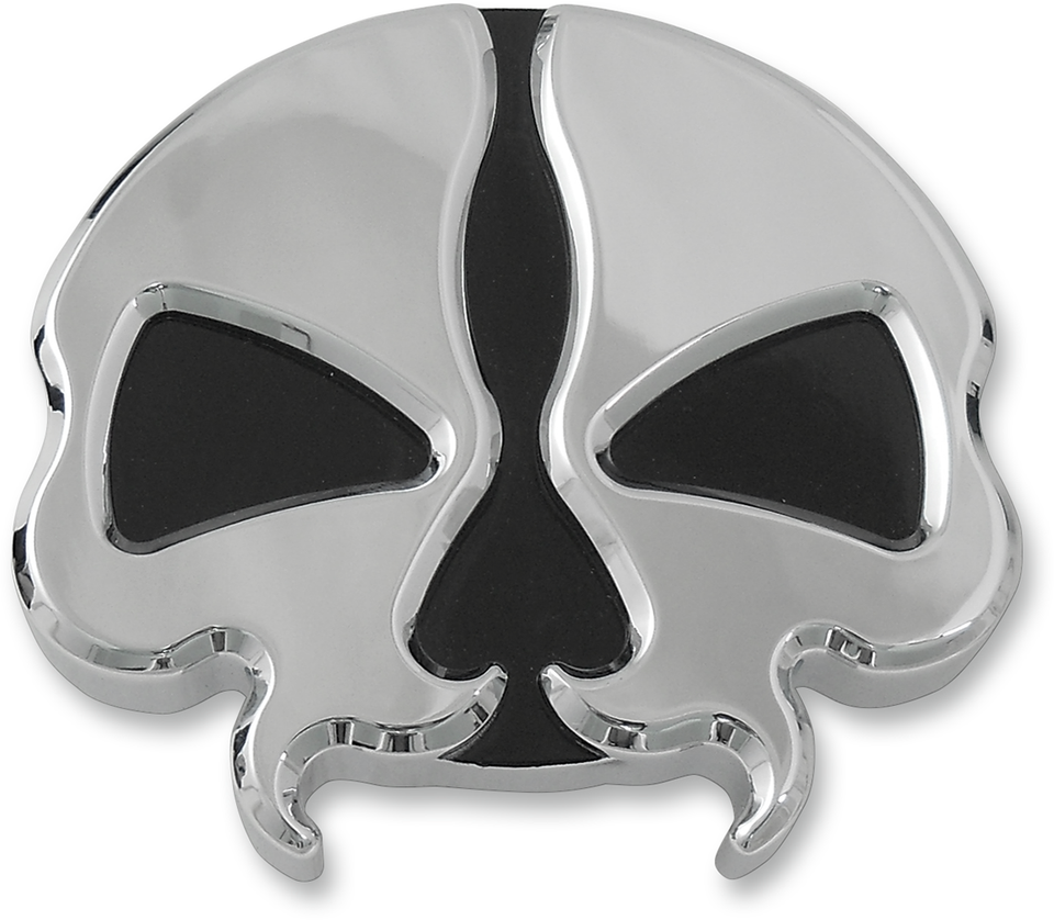 Drag Specialties Gas Cap Vented Split Skull Chrome Die-Cast Aluminum ...