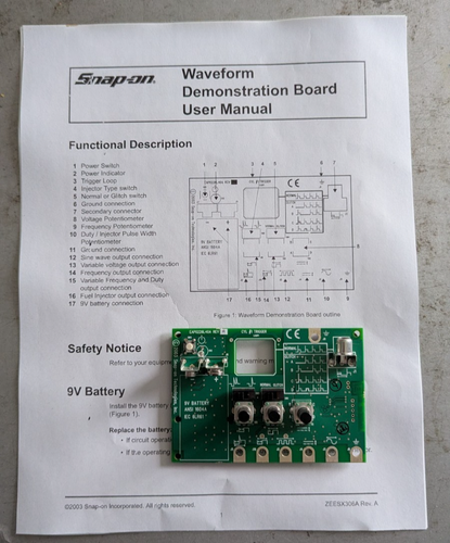 Snap-On Waveform Demo Board EAP0226L40A FREE Shipping | eBay