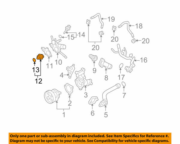 21230-EL00B Nissan Valve assy-water control 21230EL00B, New Genuine OEM ...