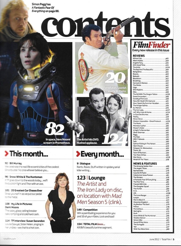 Total Film Magazine Spider-Man Prometheus Demi Moore Bill Murray Car ...