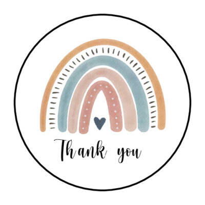 48 THANK YOU BOHO RAINBOW ENVELOPE SEALS LABELS STICKERS 1.2" ROUND | eBay