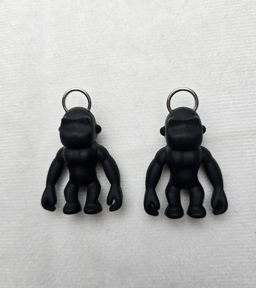 (2 NWOT) KIPLING Gorilla Ape Monkey Keychains Key Ring Fob Charm Black ...